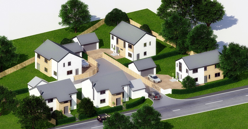 New build housing development 3D site plan - 3D CAD Visuals