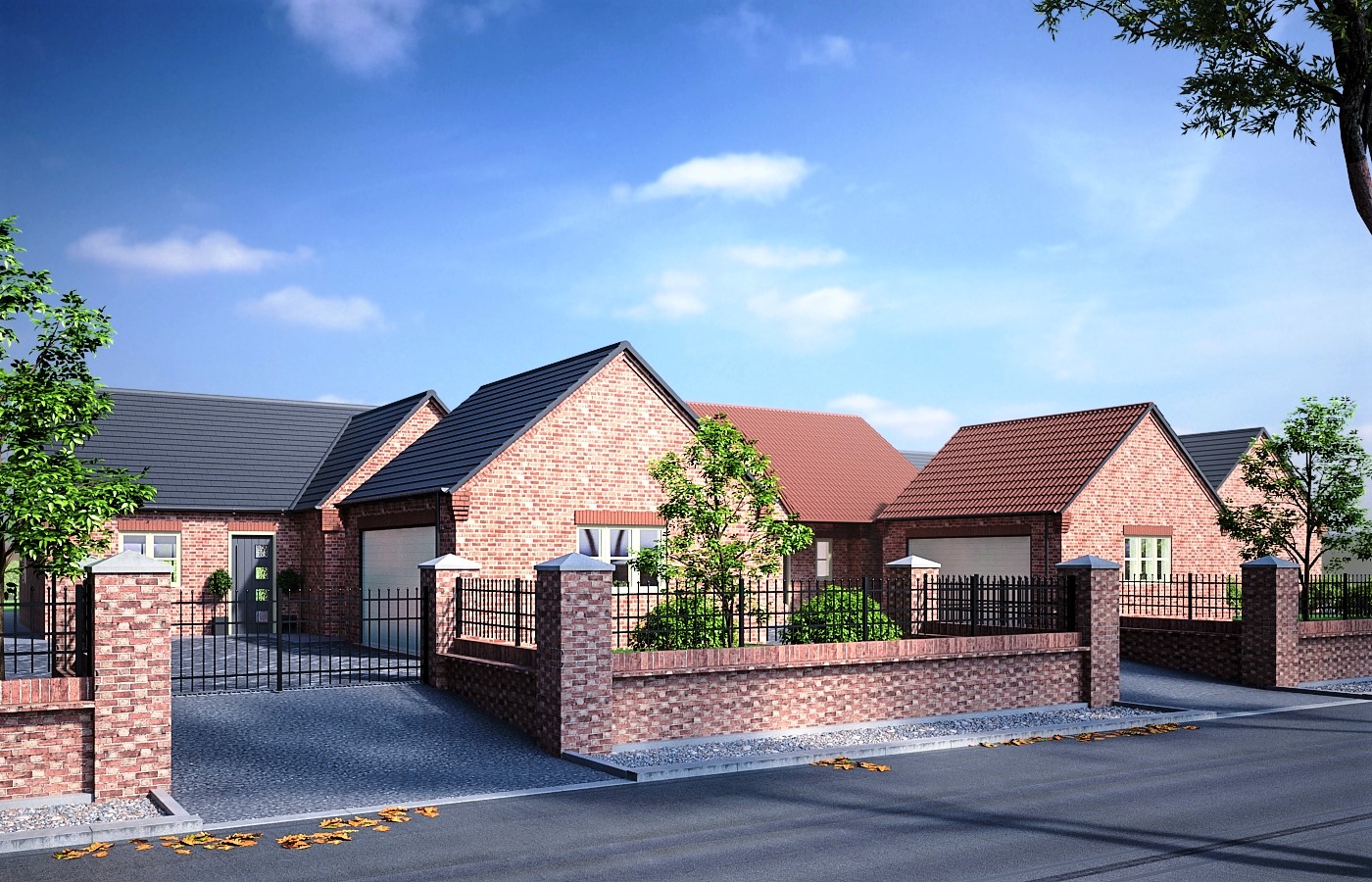 Bungalows property development CGI - 3D CAD Visuals